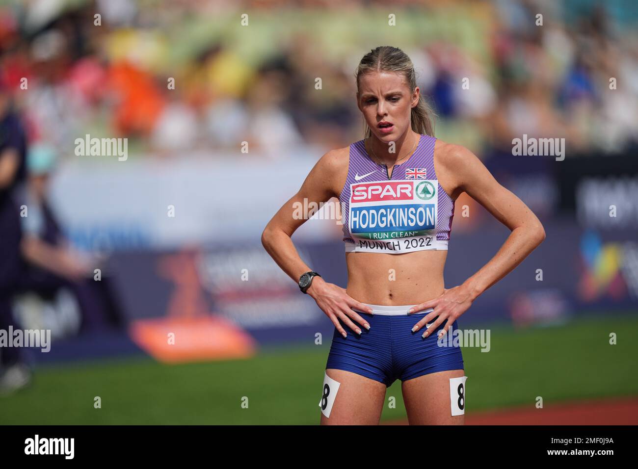 Keely Hodgkinson running the 800 meters at the European Athletics ...