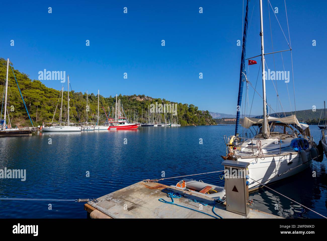Boats in Karacasogut, Gokova Bay, Turkey Stock Photo - Alamy