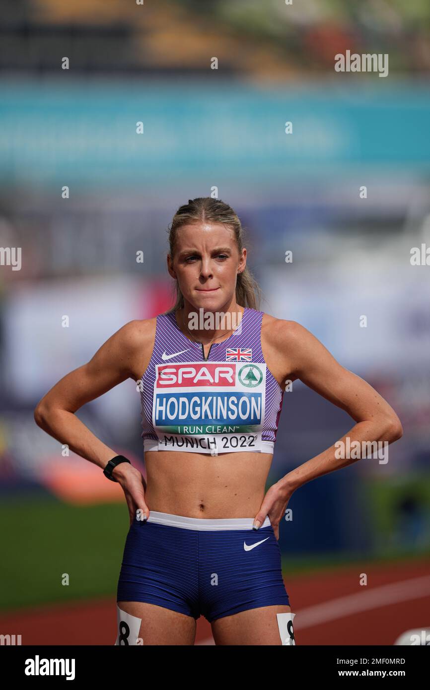 Keely Hodgkinson running the 800 meters at the European Athletics ...
