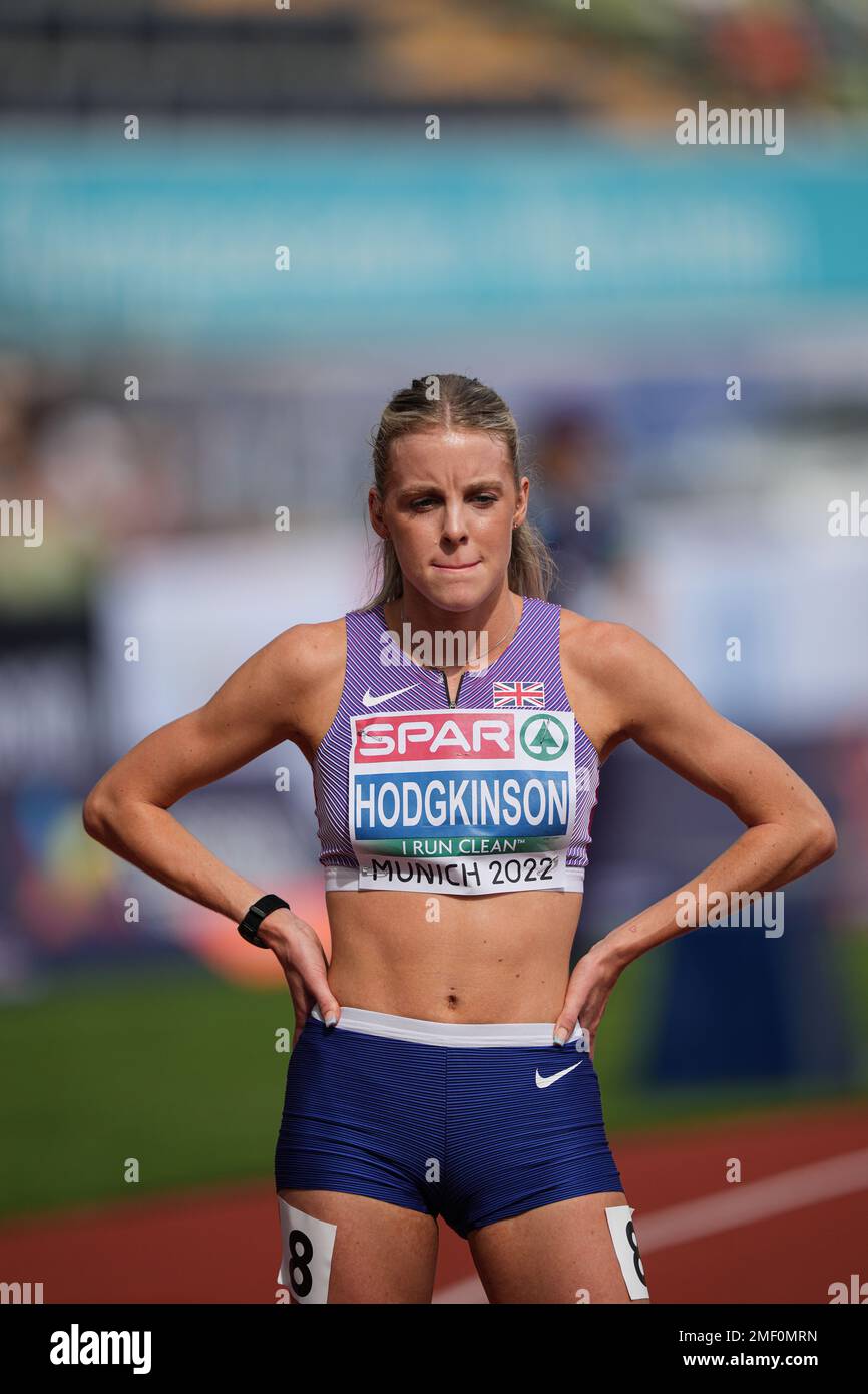 Keely Hodgkinson running the 800 meters at the European Athletics ...