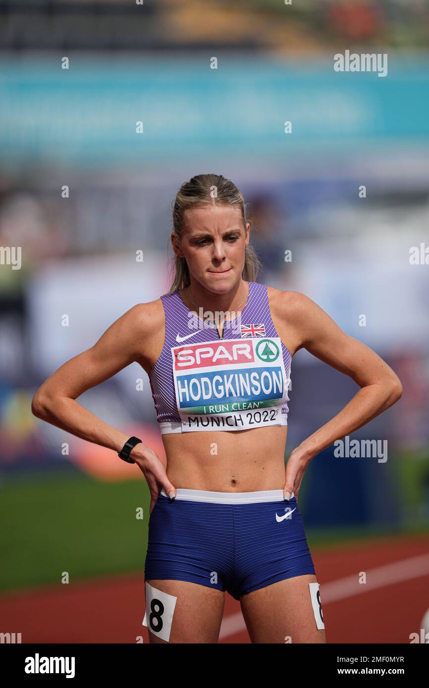 Keely Hodgkinson running the 800 meters at the European Athletics ...
