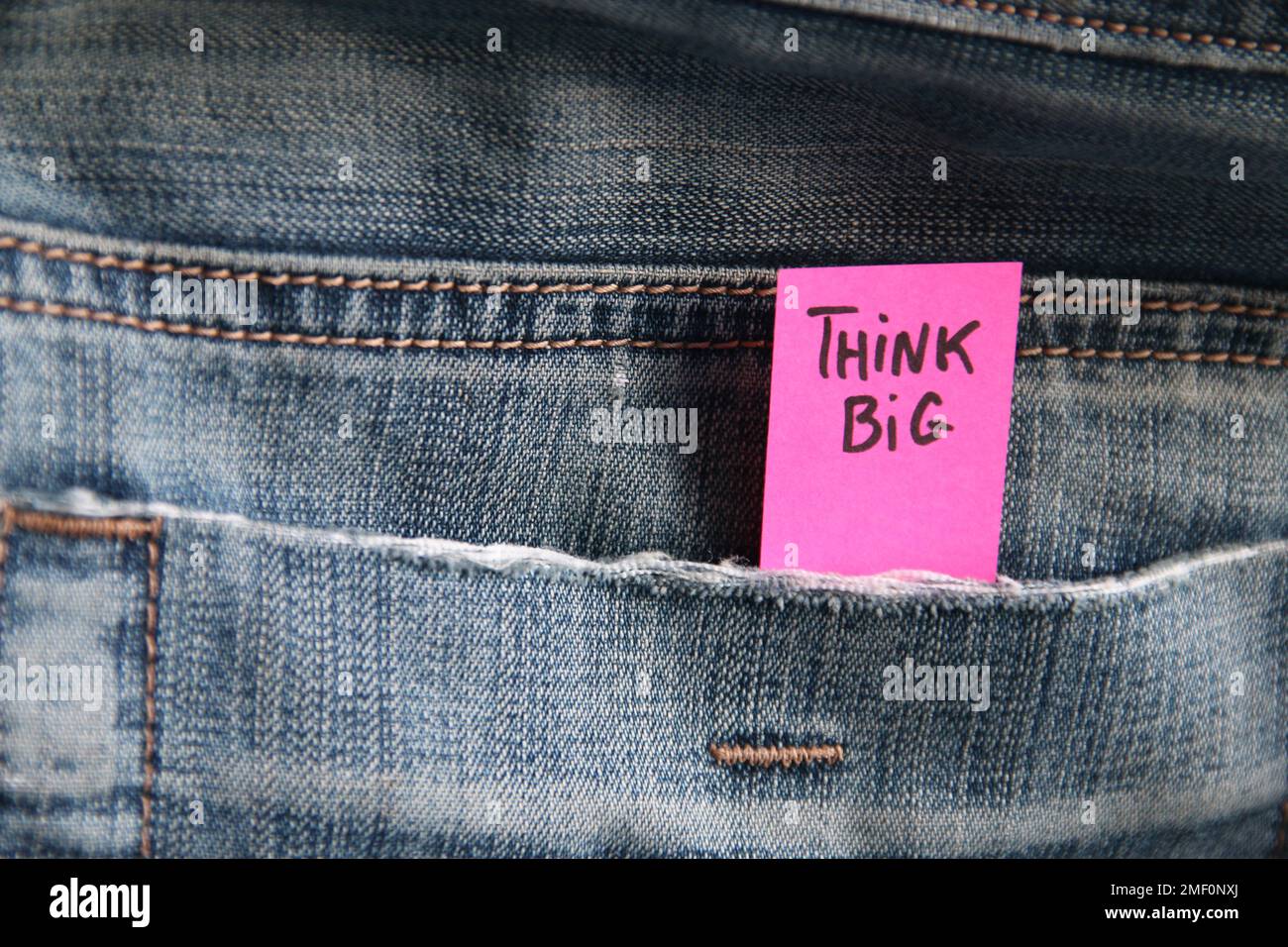 Think big Motivational quotes inscription on a tag Creative idea Stock ...