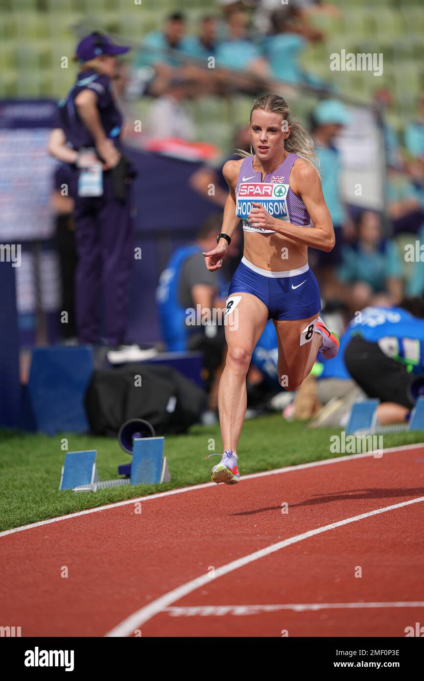 Keely Hodgkinson running the 800 meters at the European Athletics ...