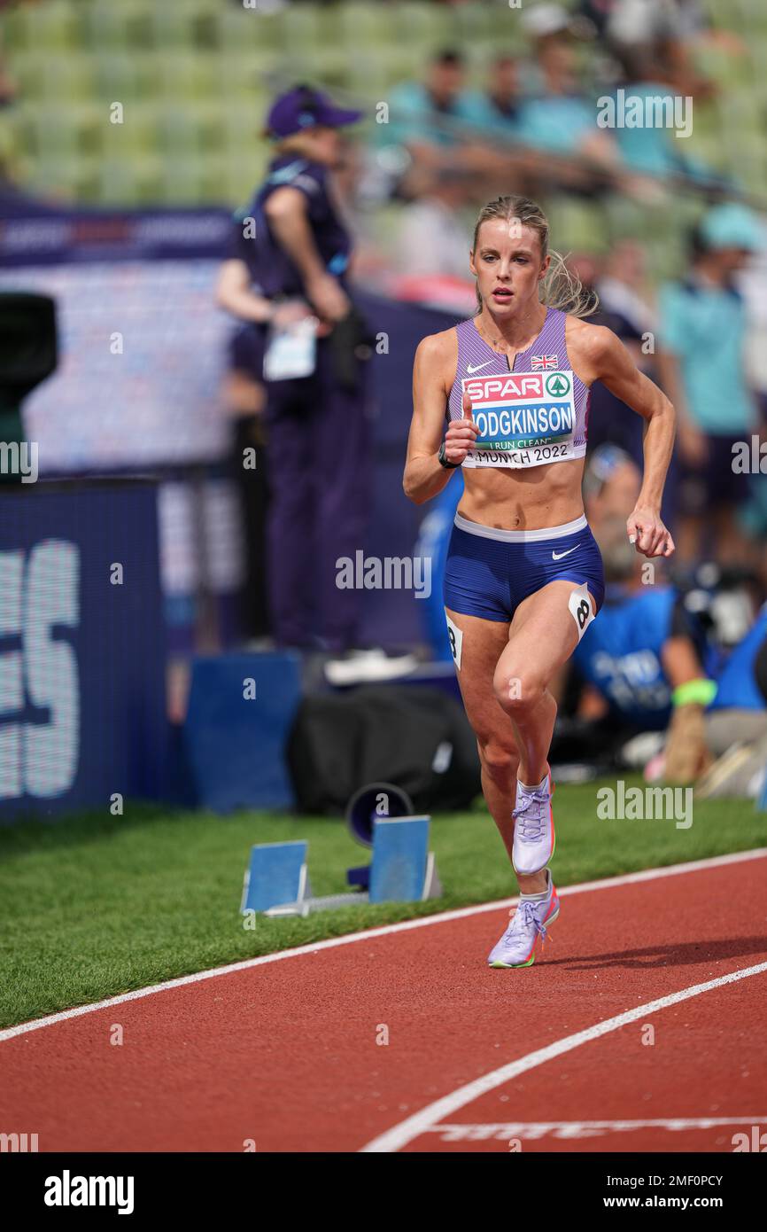 Keely Hodgkinson running the 800 meters at the European Athletics ...