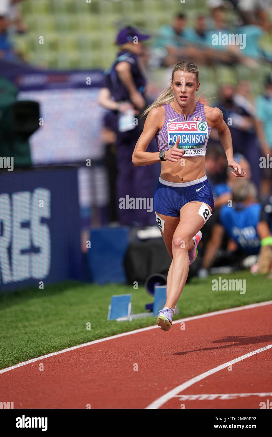 Keely Hodgkinson running the 800 meters at the European Athletics ...