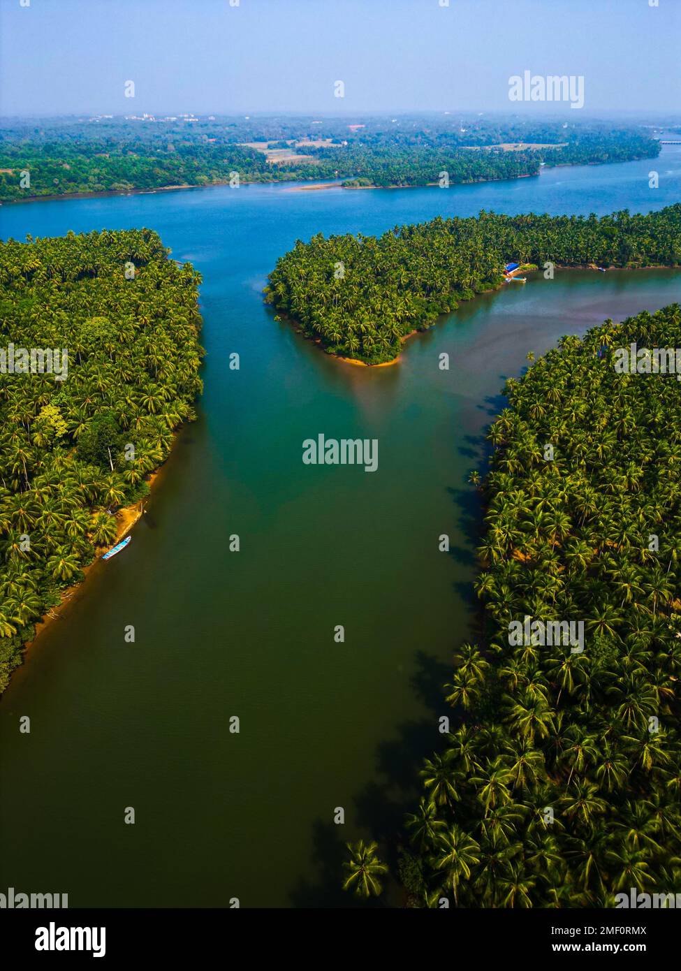 an aerial view over kallada river Stock Photo - Alamy