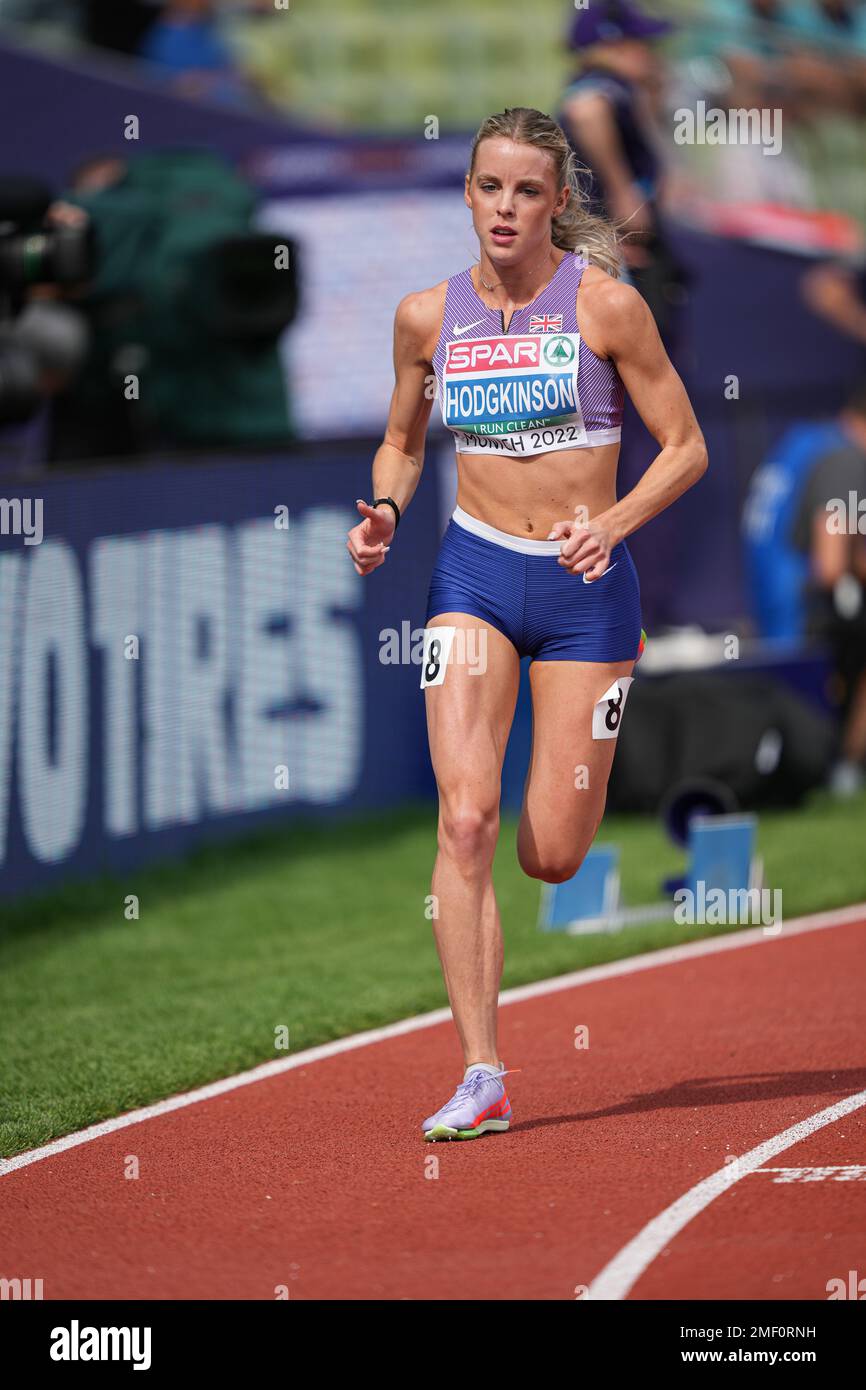 Keely Hodgkinson running the 800 meters at the European Athletics ...