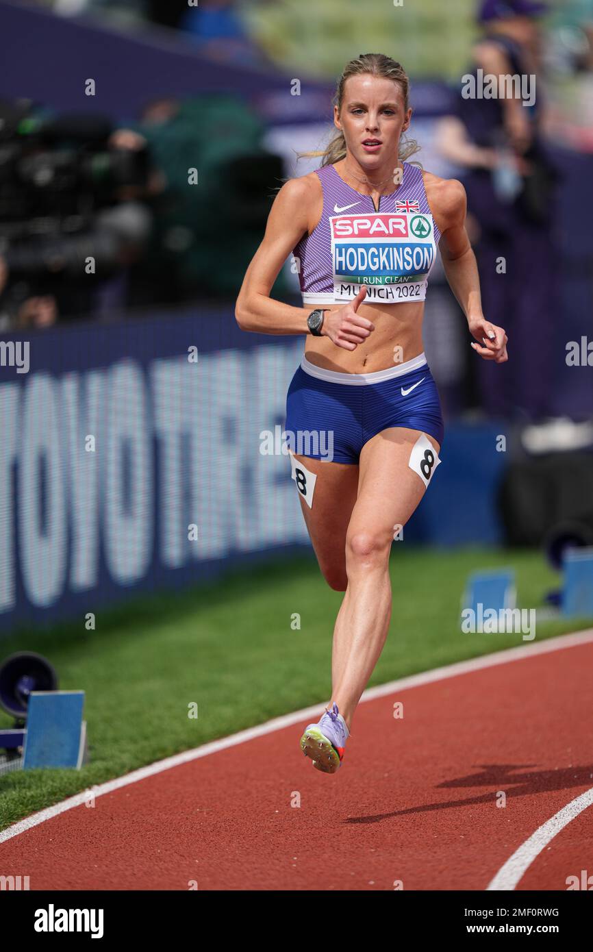 Keely Hodgkinson running the 800 meters at the European Athletics ...