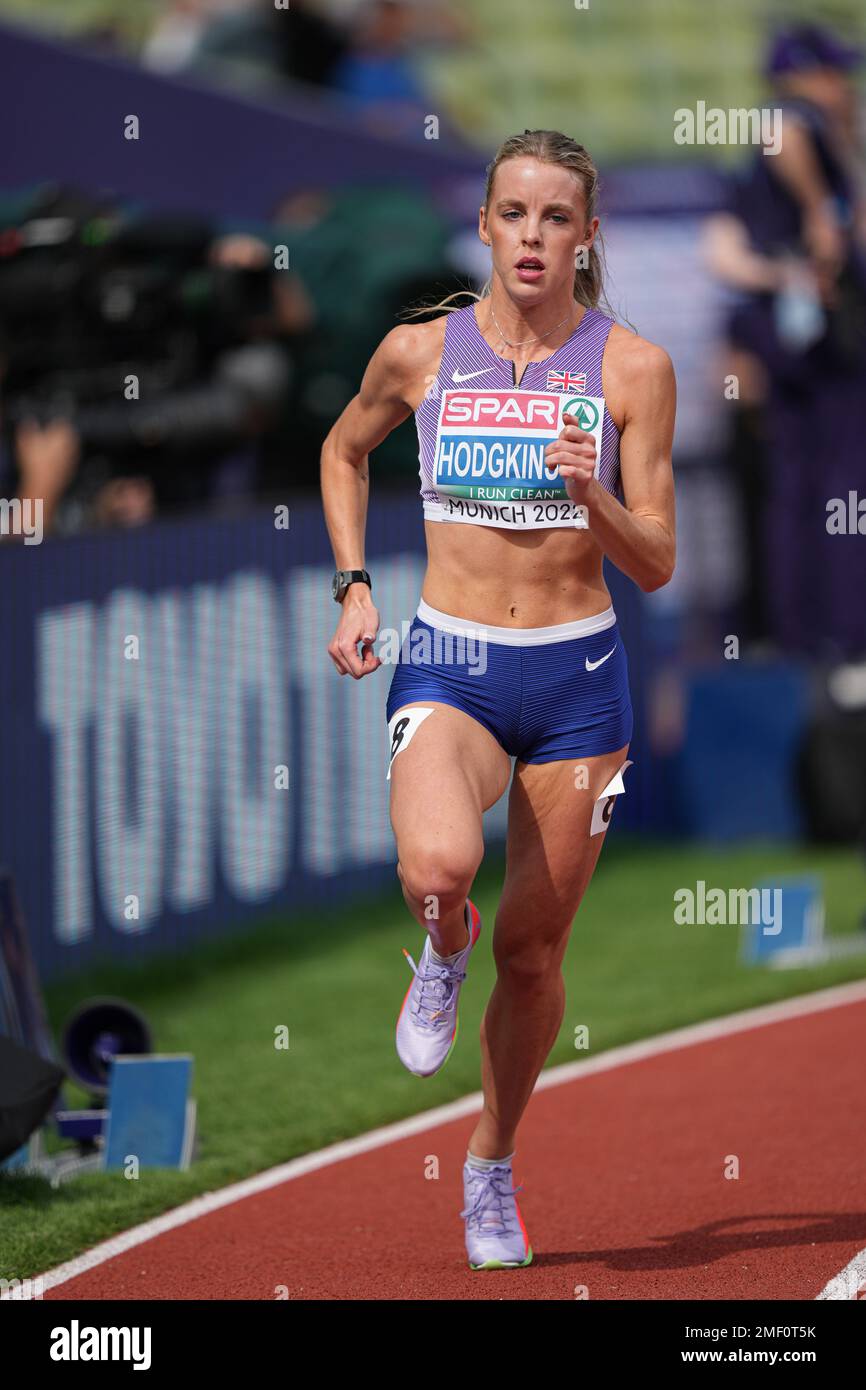 Keely Hodgkinson running the 800 meters at the European Athletics ...