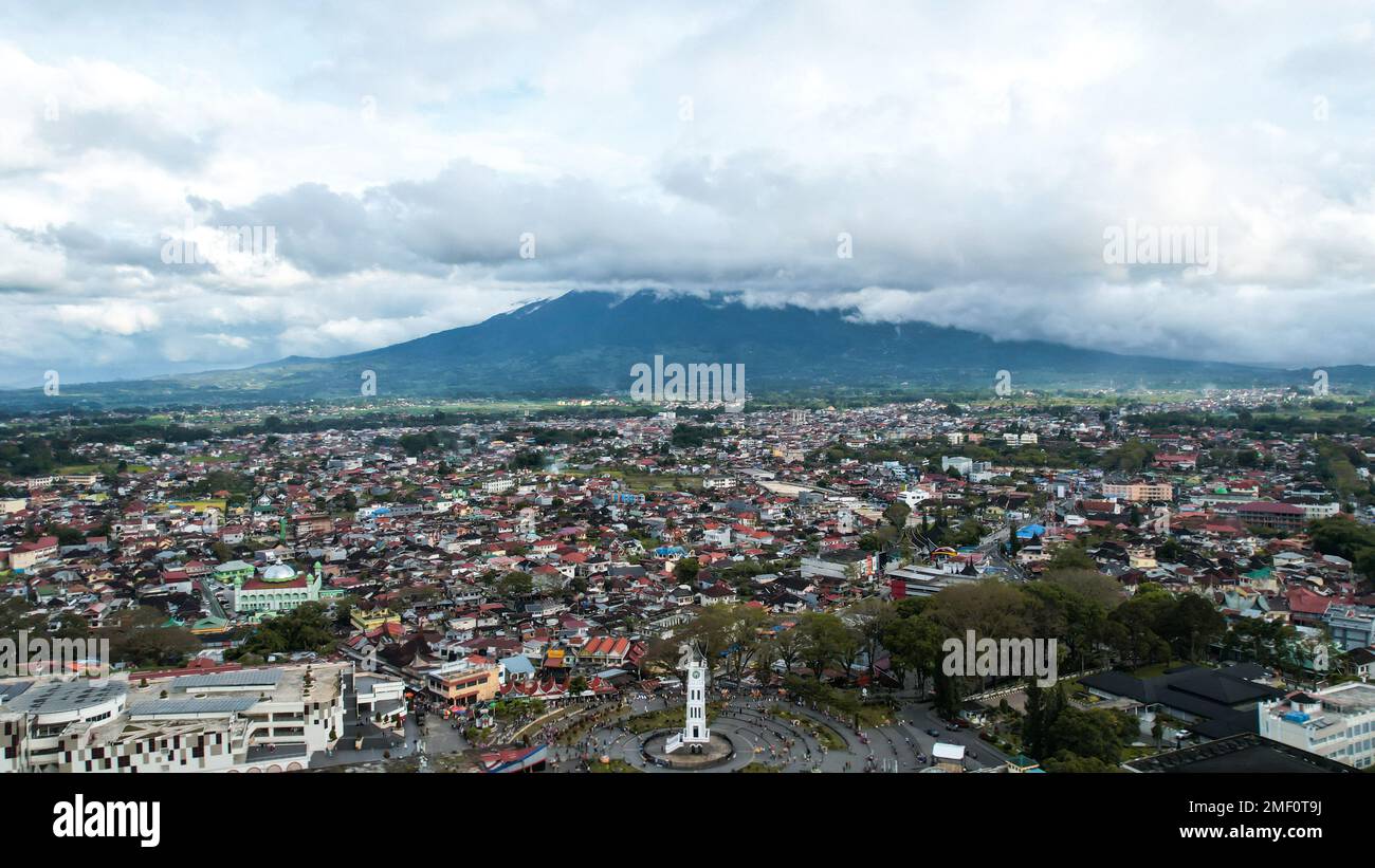 Aerial view of Jam Gadang, a historical and most famous landmark in ...