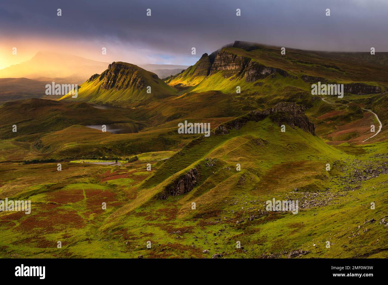 Dramatic light at sunrise with picturesque view of The Trotternish ...