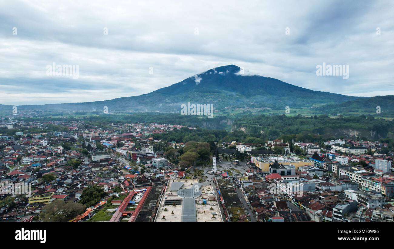 Aerial view of Jam Gadang, a historical and most famous landmark in ...