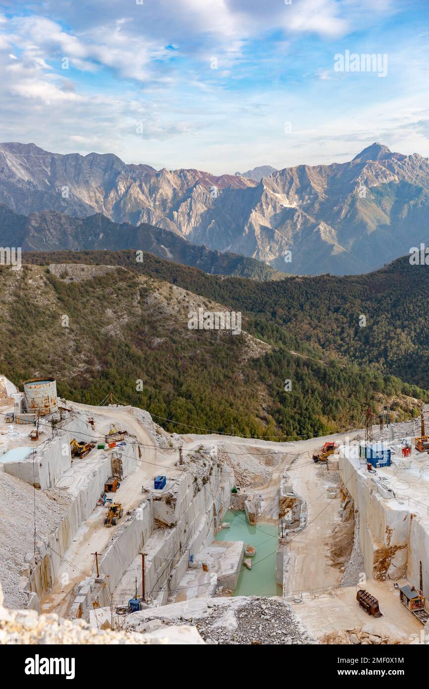 Carrara marble quarry, UNESCO World Heritage Site, in Massa and Carrara ...