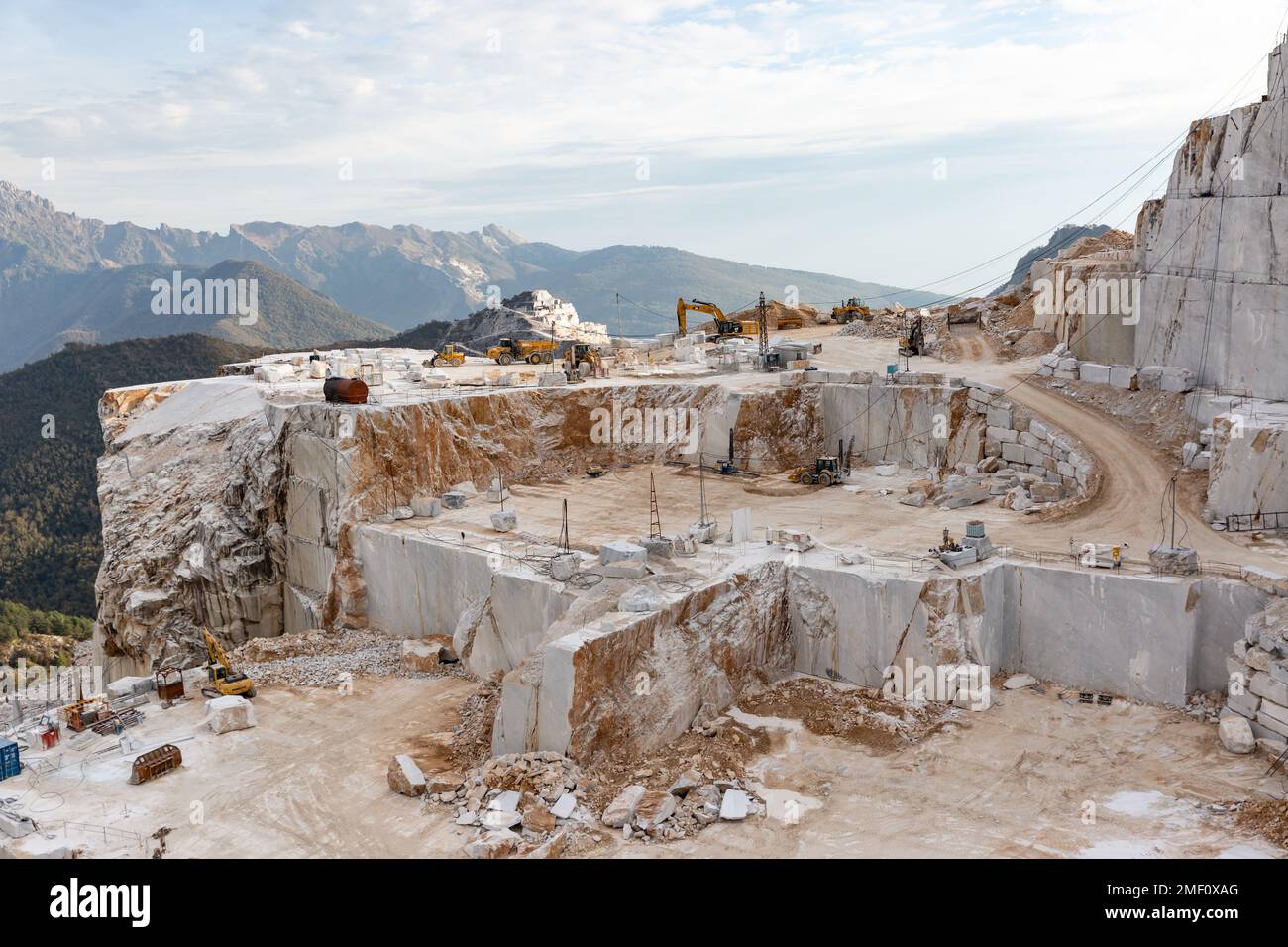 Landscape of Carrara marble quarry, UNESCO World Heritage Site, nestled ...