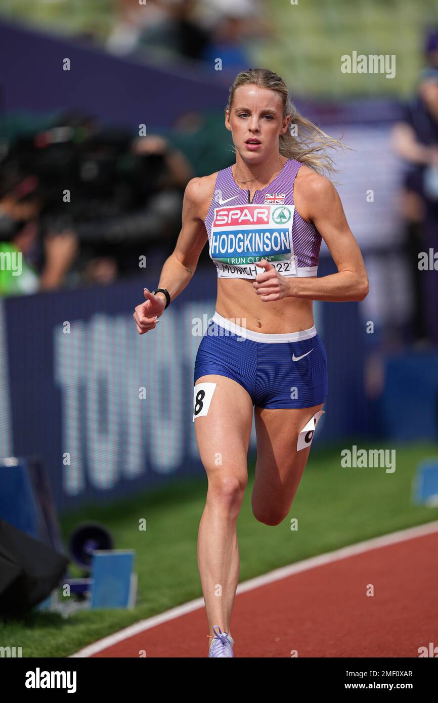 Keely Hodgkinson running the 800 meters at the European Athletics ...