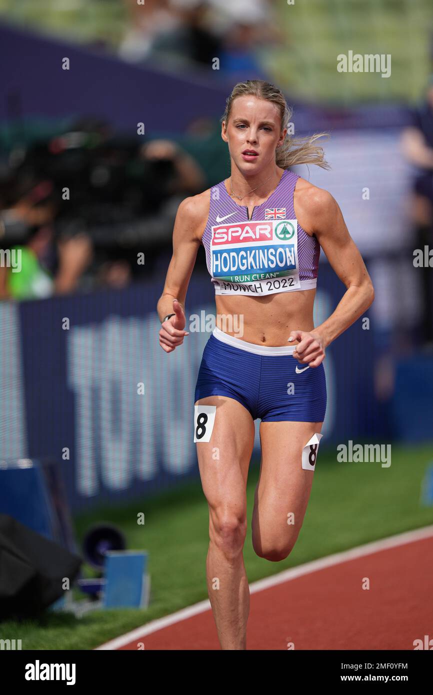 Keely Hodgkinson running the 800 meters at the European Athletics ...