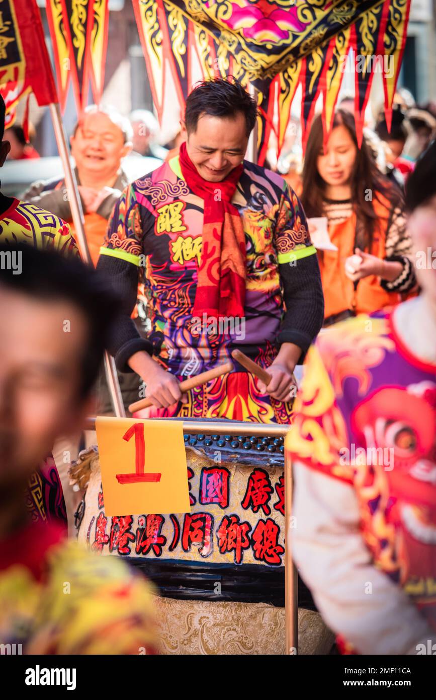Madrid, Spain; 22nd January 2023: Participants of the Chinese New Year ...