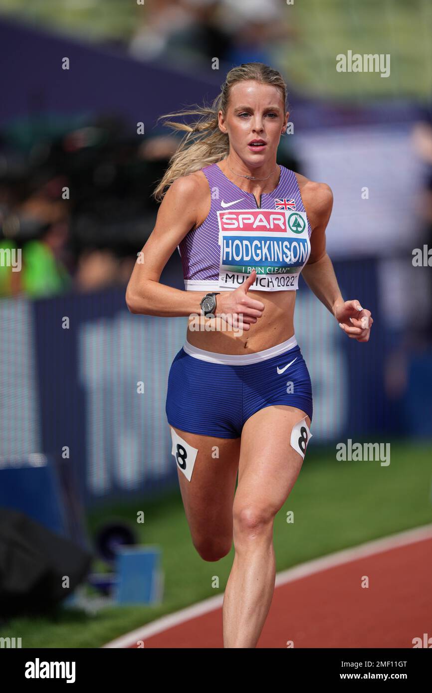 Keely Hodgkinson running the 800 meters at the European Athletics ...