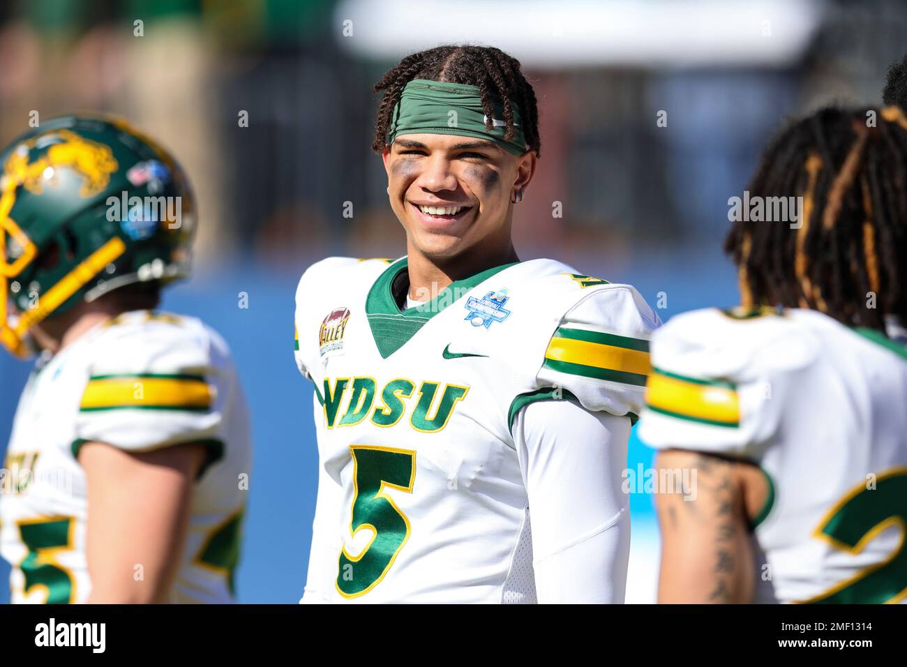 North Dakota State Bisons Bryce Lance (5) during warmups for the 2023 ...