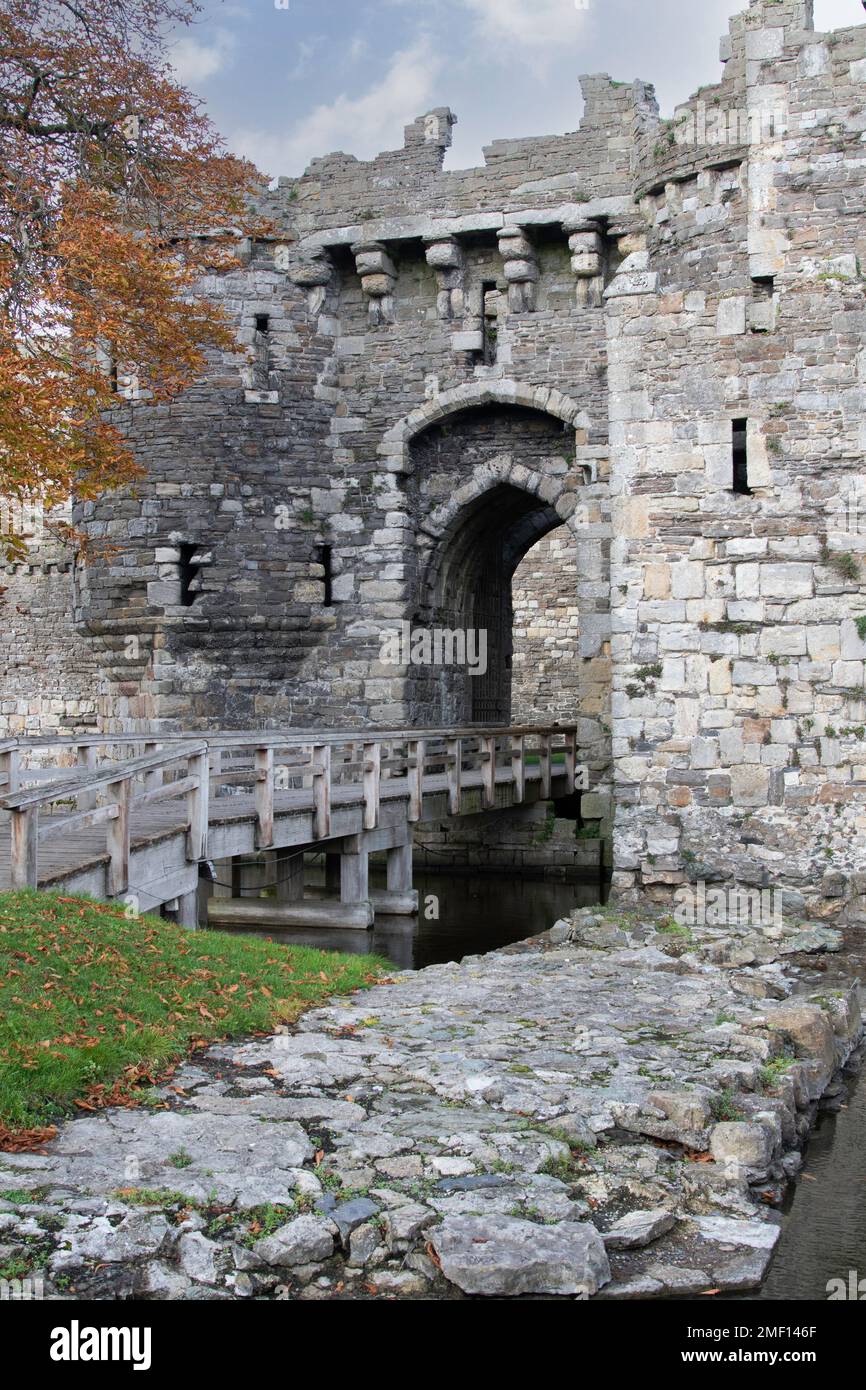 Medieval stone castle on Anglesey Wales Stock Photo - Alamy