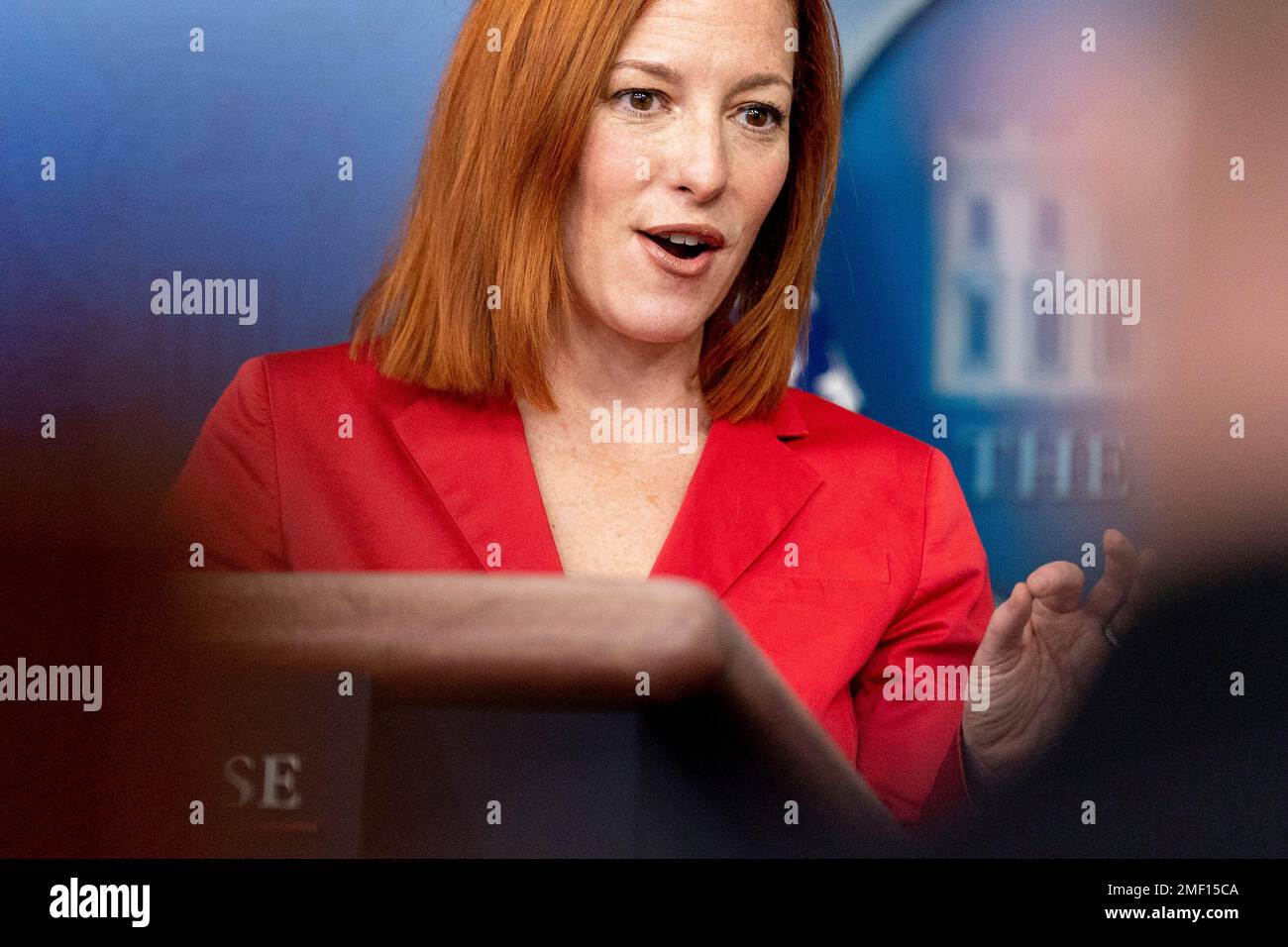 White House press secretary Jen Psaki speaks during a press briefing at ...