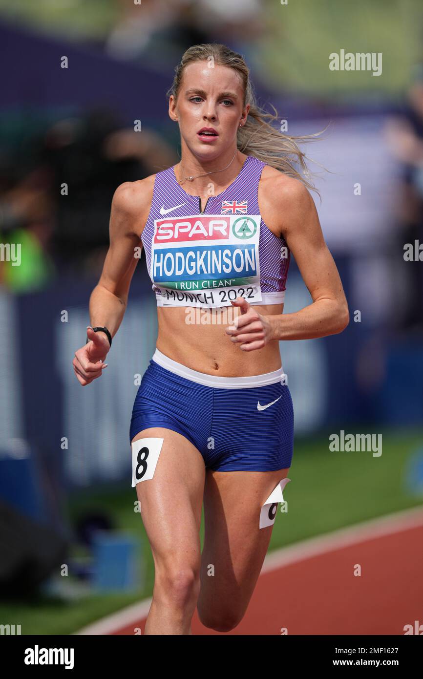 Keely Hodgkinson running the 800 meters at the European Athletics ...