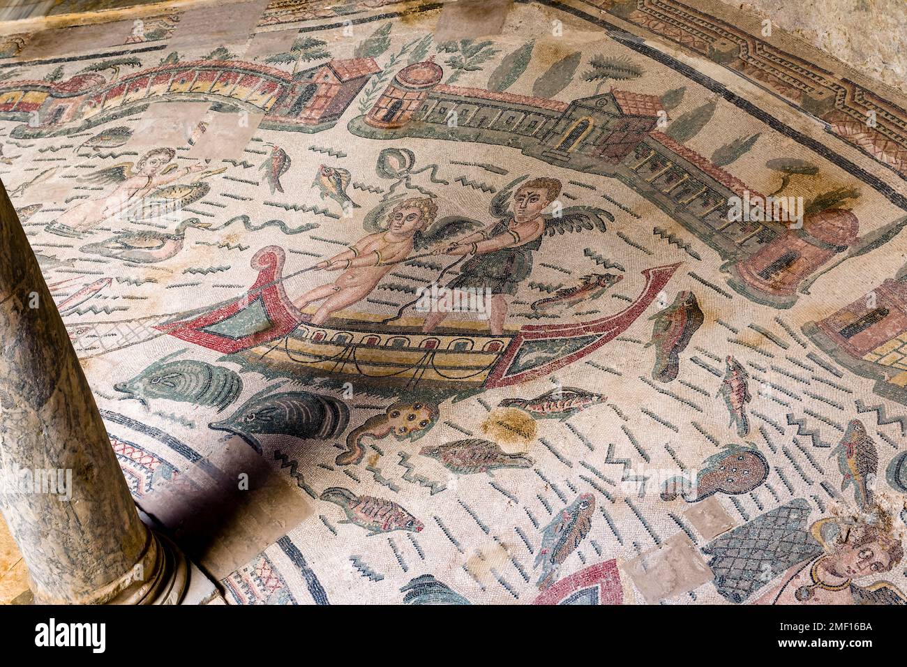 Artful mosaics in the Villa Romana del Casale, monument of late Roman ...