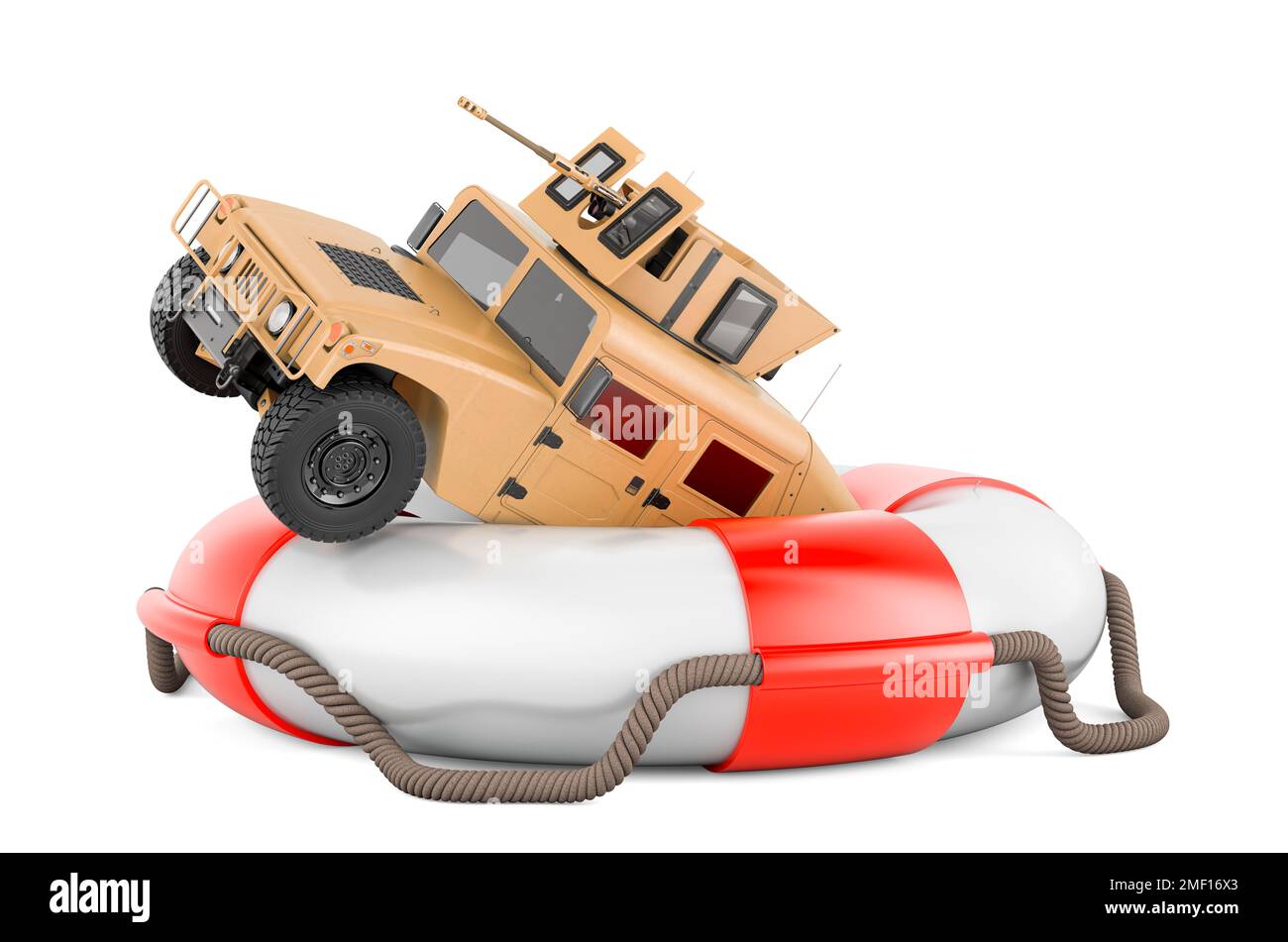 High Mobility Multipurpose Wheeled Vehicle with lifebuoy, 3D rendering ...