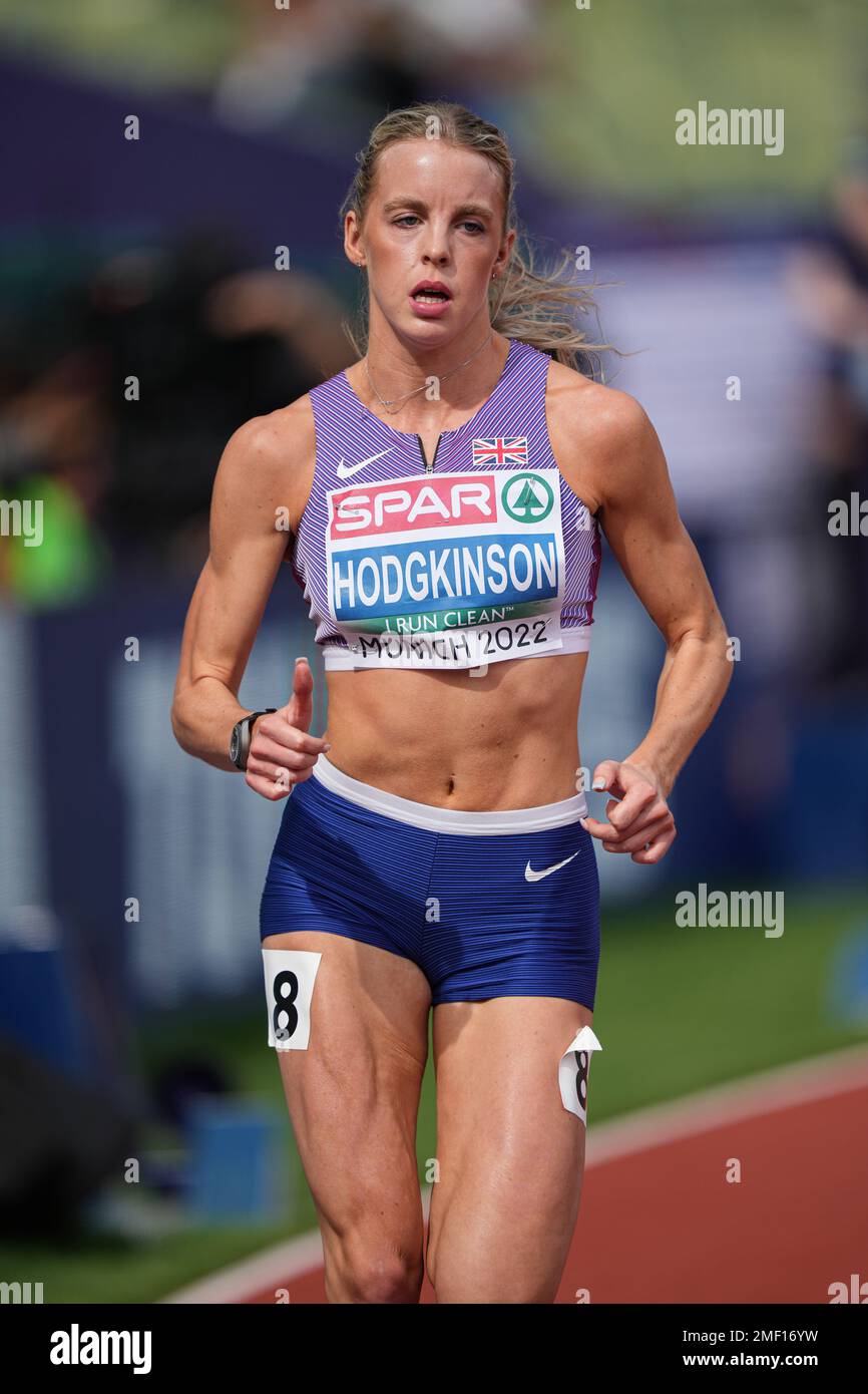 Keely Hodgkinson running the 800 meters at the European Athletics ...