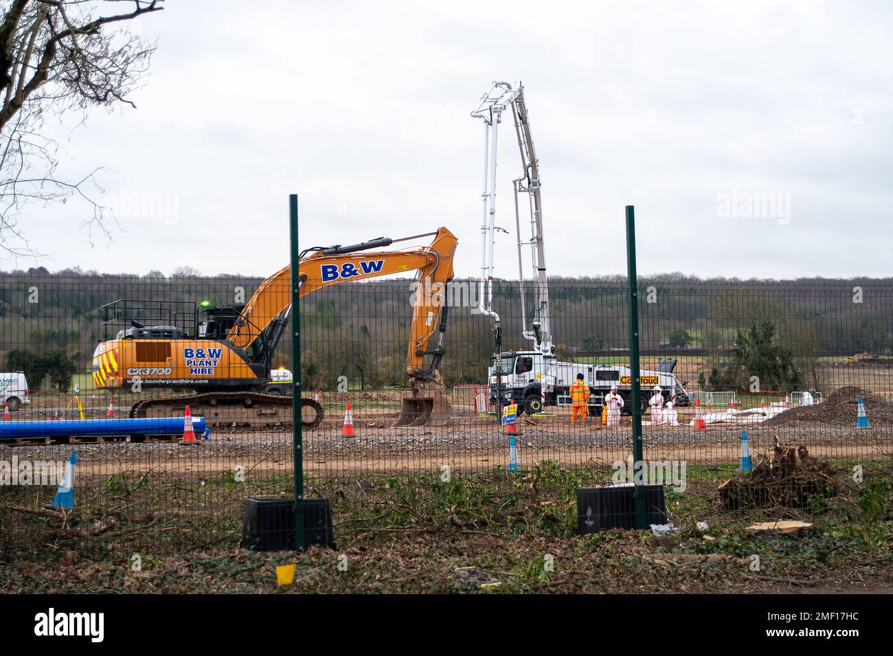 Wendover, Aylesbury, Buckinghamshire, UK. 28th February, 2022. The HS2 ...