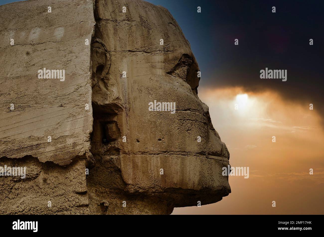 A striking close-up of the great sphinx of Giza (Cairo, Egypt ...