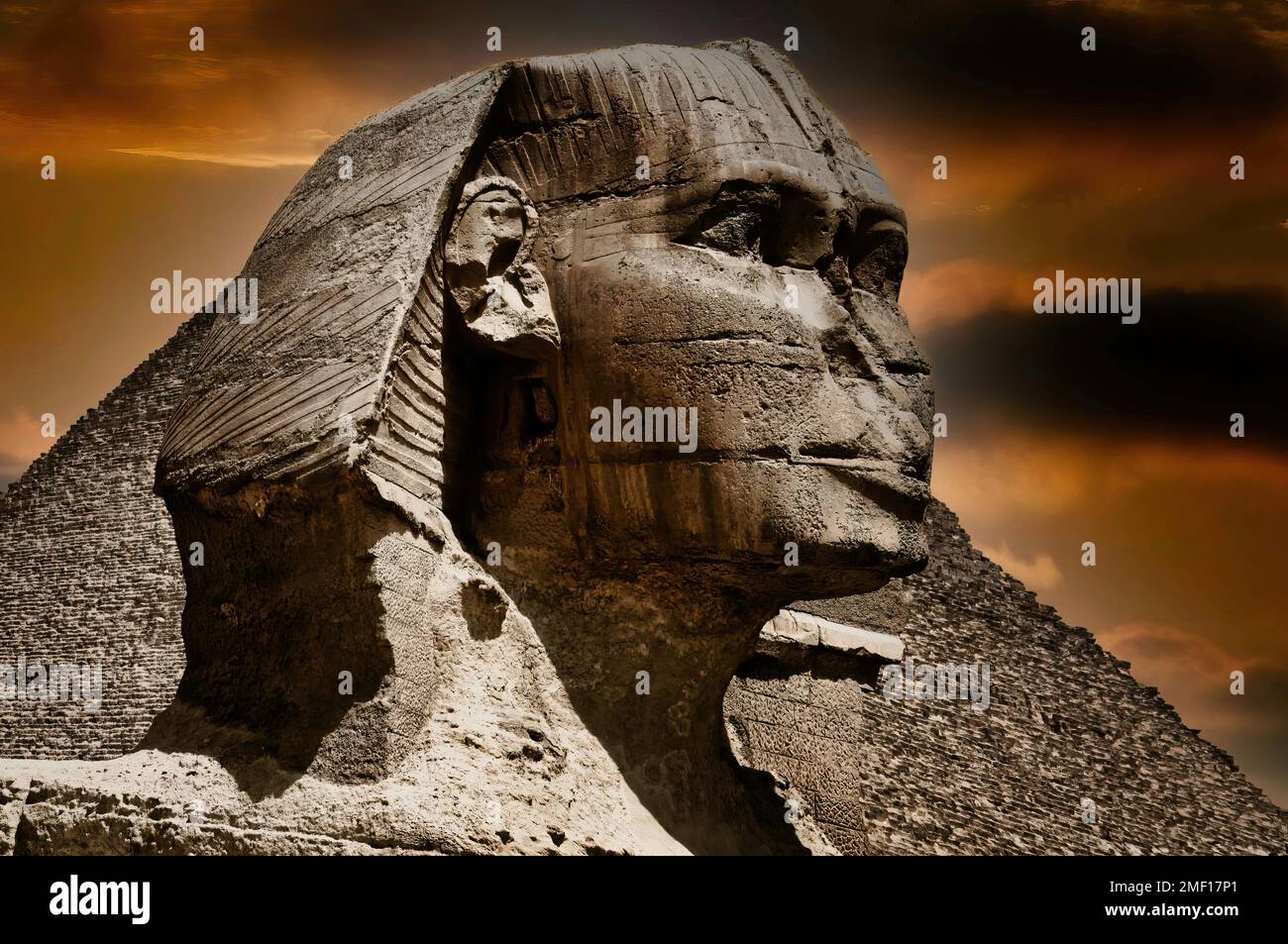 A striking close-up of the great sphinx of Giza (Cairo, Egypt ...