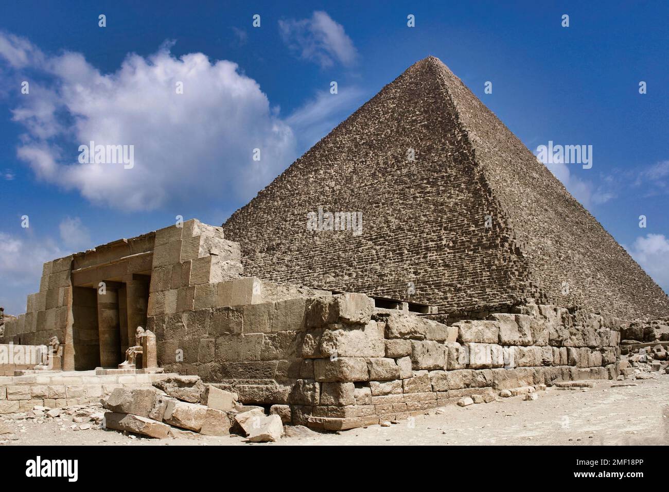 Pyramid of Cheops and entrance to tomb, Giza, Egypt Stock Photo - Alamy