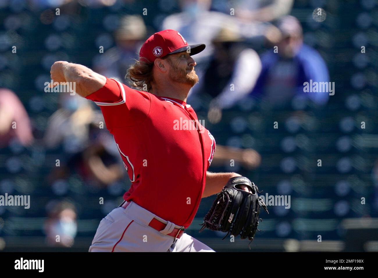 Los Angeles Angels starting pitcher Alex Cobb throws a pitch against ...
