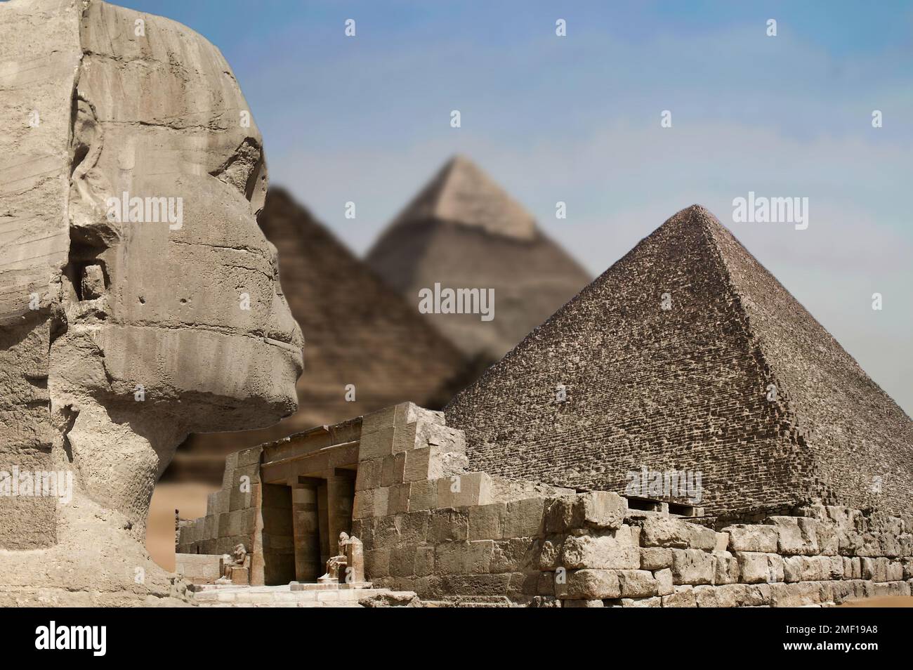 View on the Great Sphinx and the Pyramids in Giza (Cairo,Egypt Stock ...