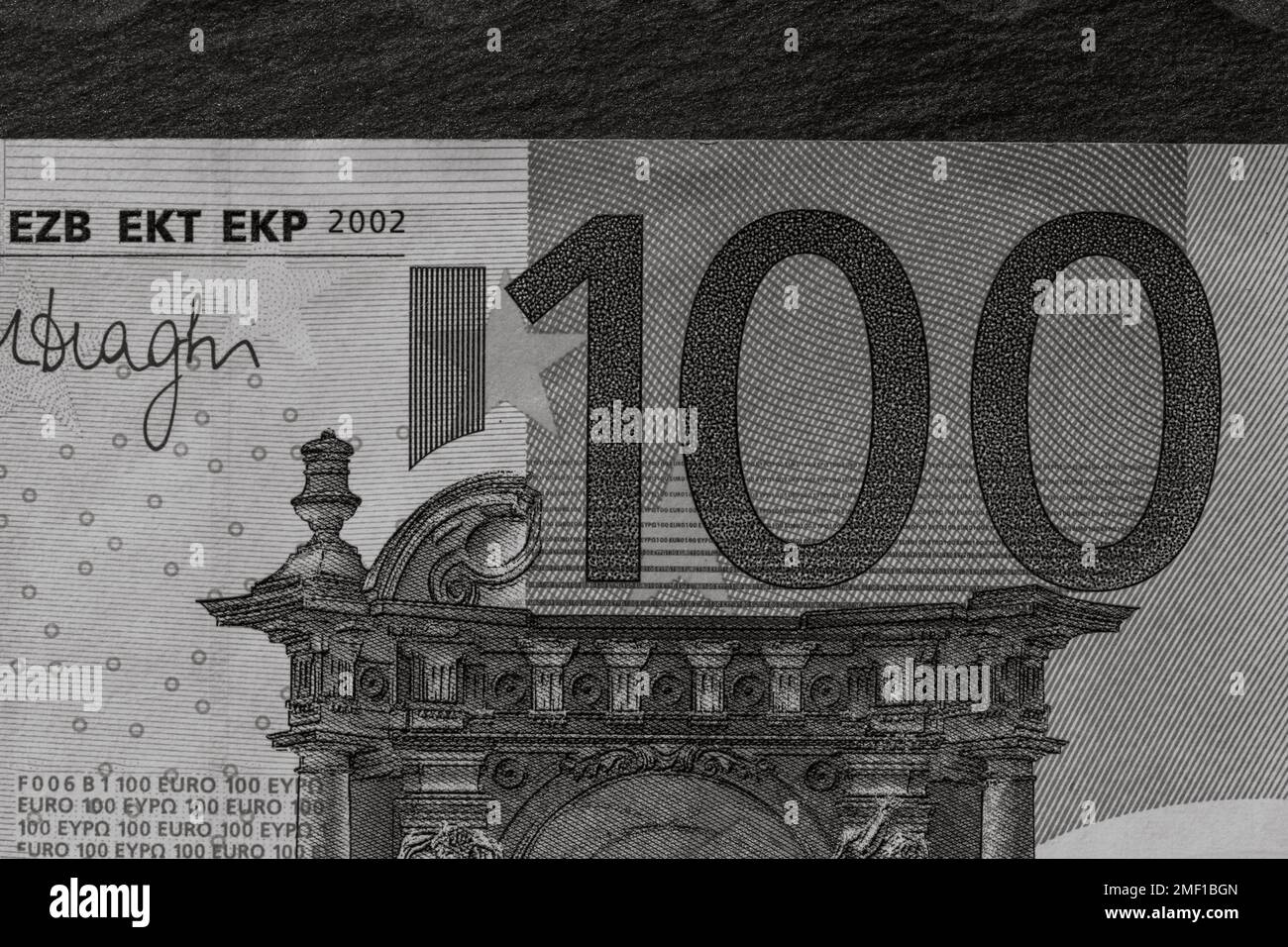 Selective focus on detail of euro banknotes. Close up macro detail of ...