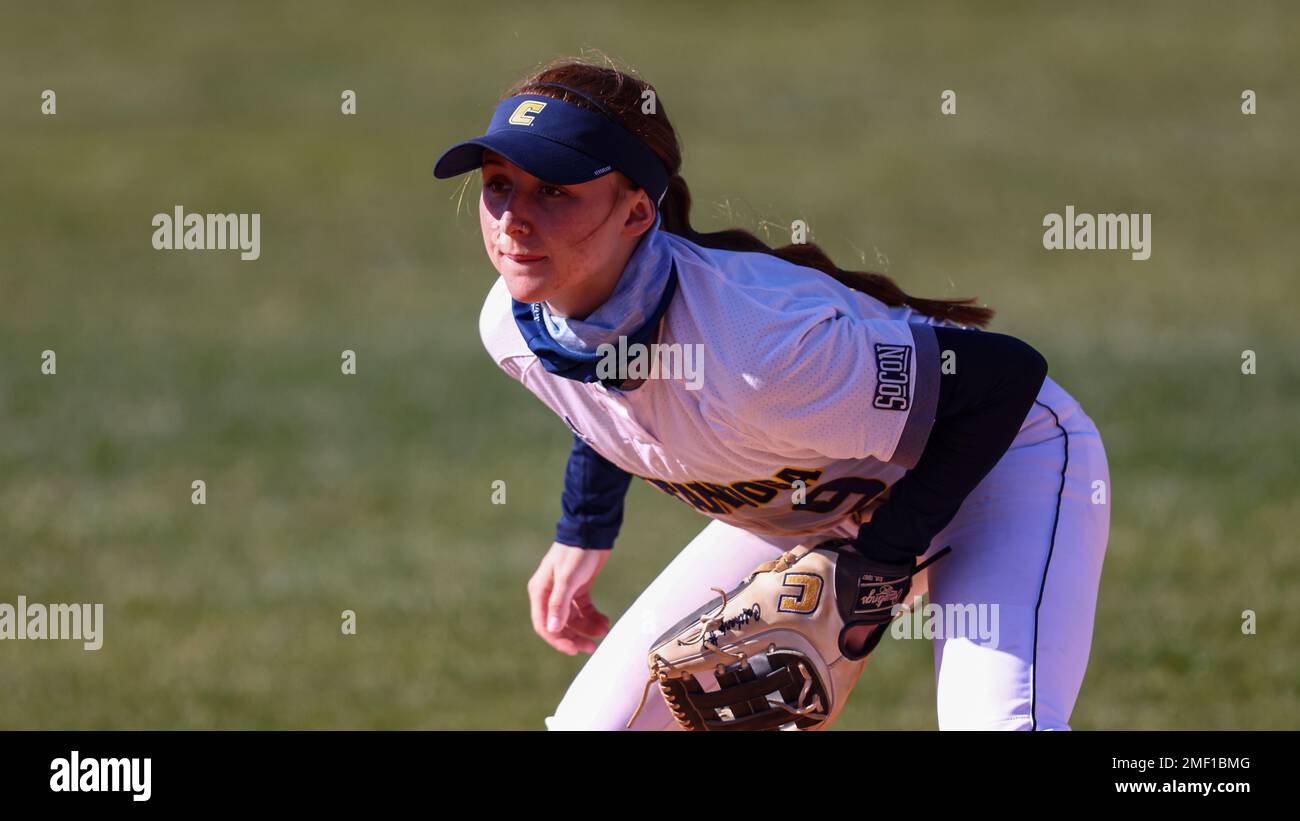 Chattanooga's Emily Coltharp prepares to field the ball during an NCAA ...