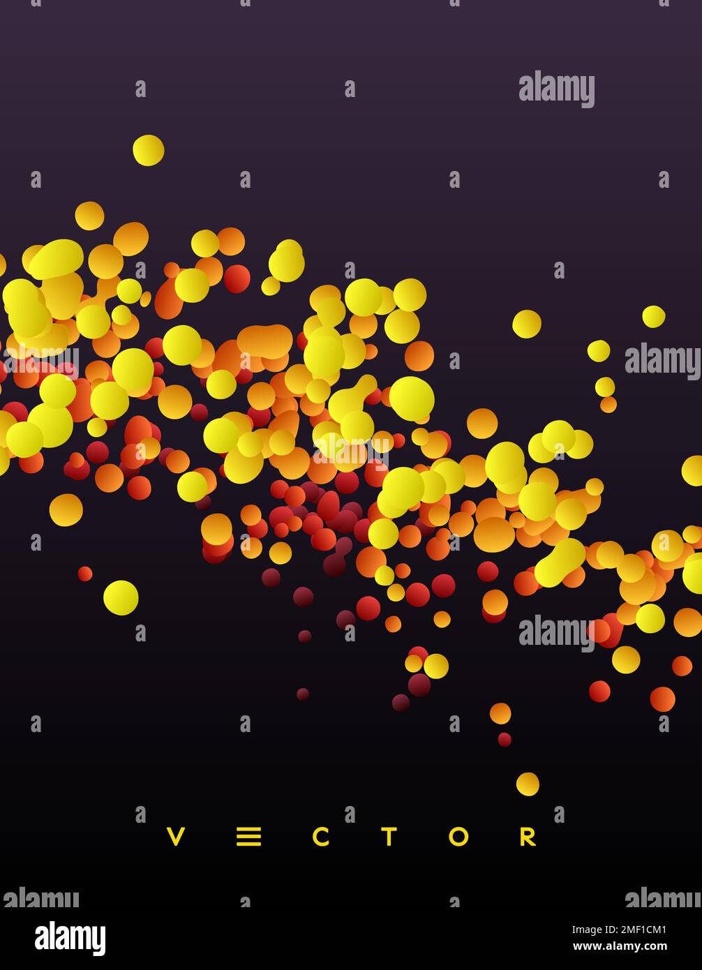 Many flying spheres of different sizes in empty space. Abstract ...