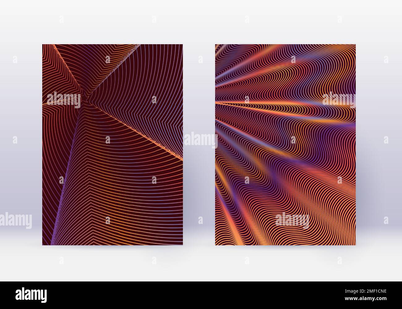 Cover design template set. Abstract lines modern brochure layout ...