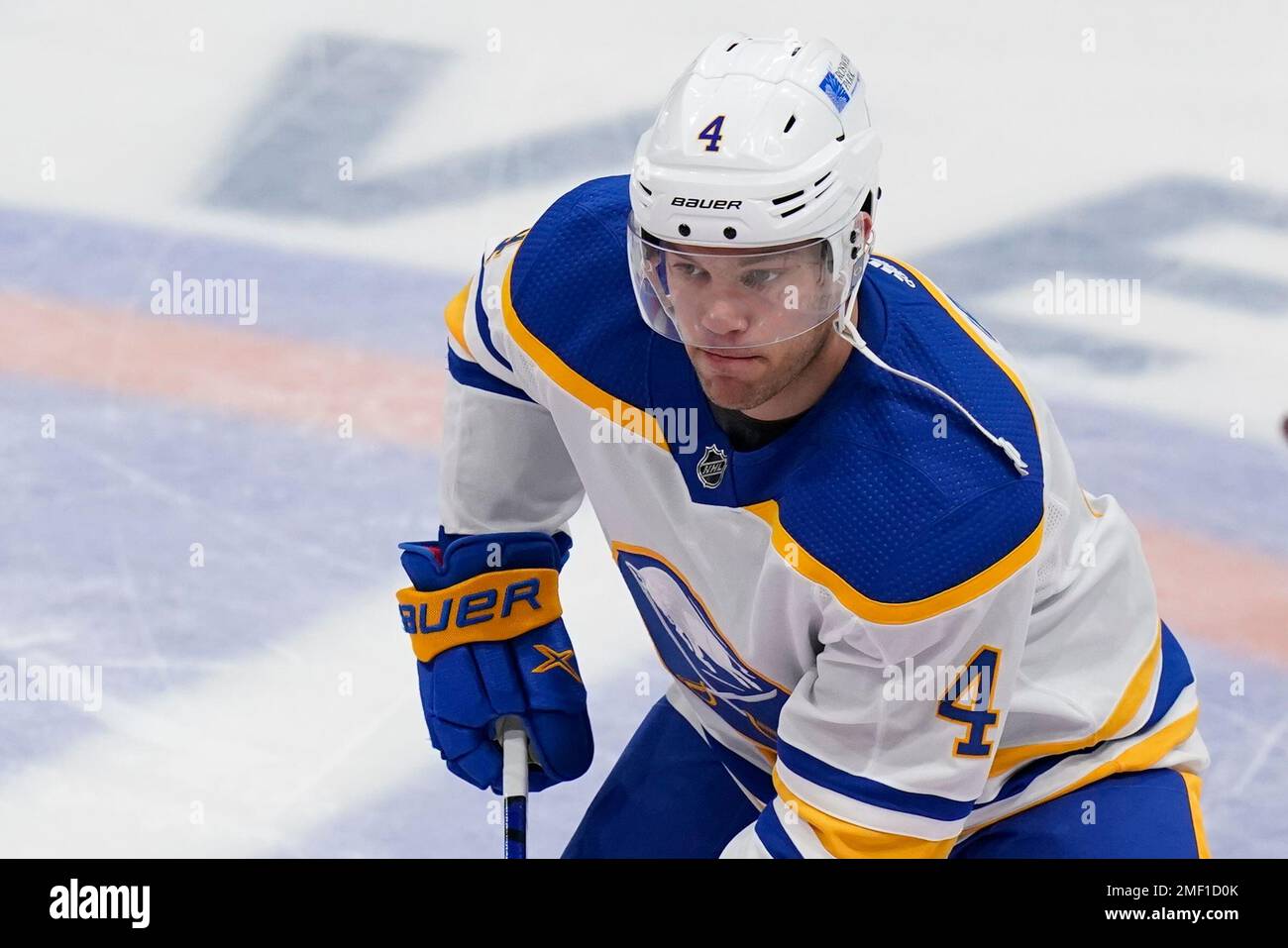 Buffalo Sabres' Taylor Hall (4) before an NHL hockey game against the ...