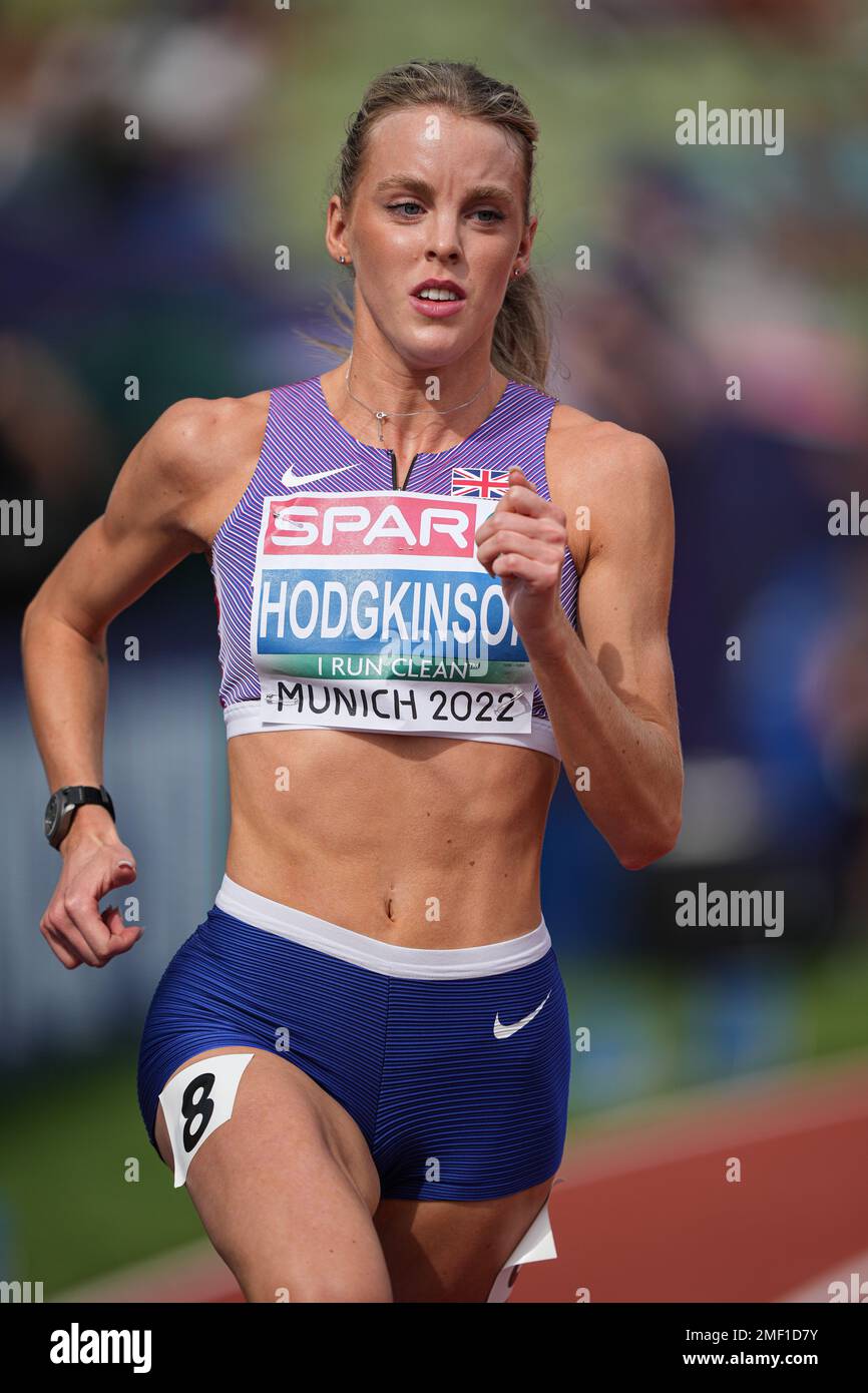 Keely Hodgkinson running the 800 meters at the European Athletics ...
