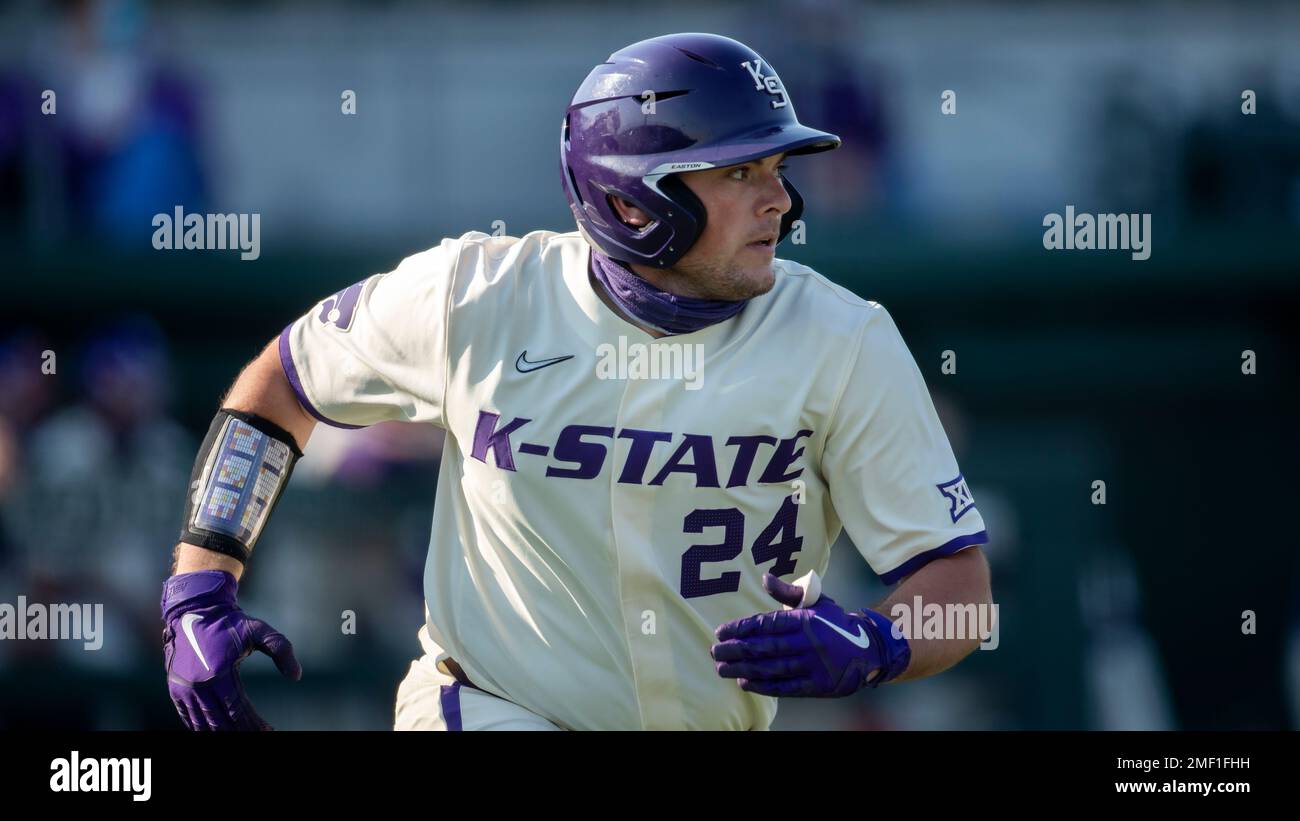 Kansas State's Dylan Phillips during an NCAA baseball game on Friday ...