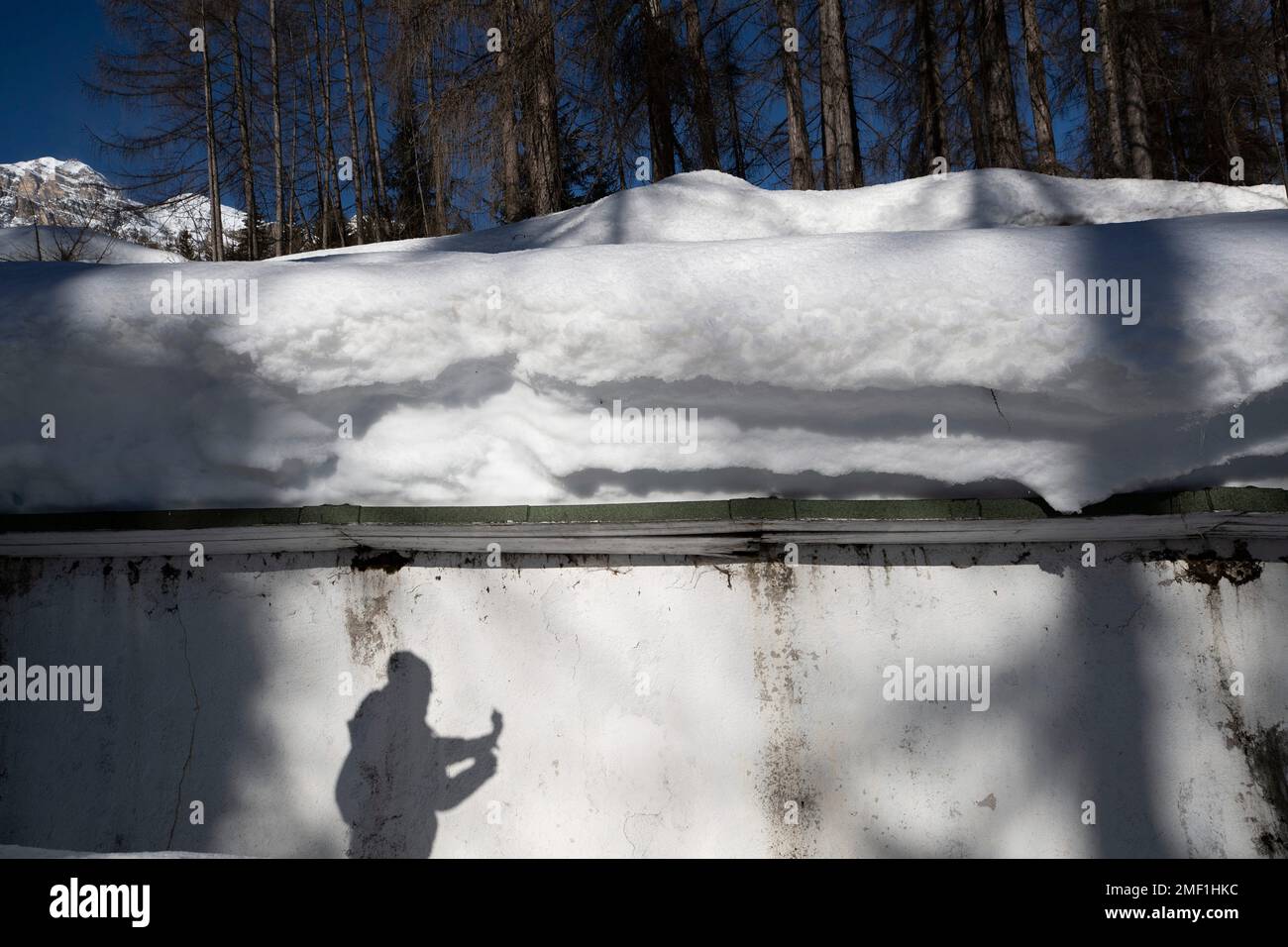 A view of the bobsled track in Cortina d'Ampezzo, Italy, Wednesday, Feb ...