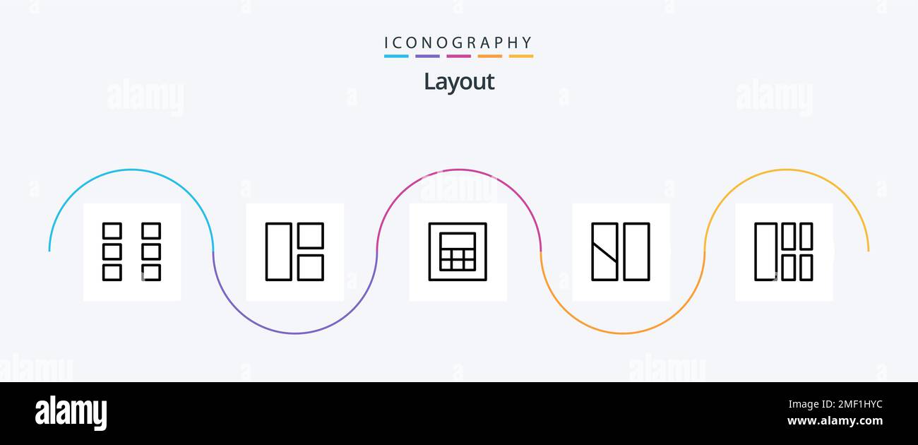 Layout Line 5 Icon Pack Including layout. image. calculator. collage ...