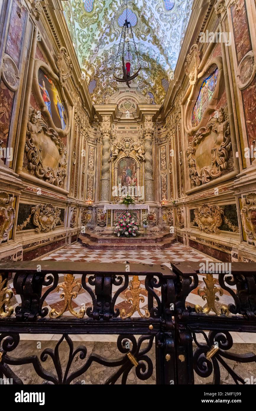 Artful small altar inside the church Enna Cathedrale, Duomo di Enna ...