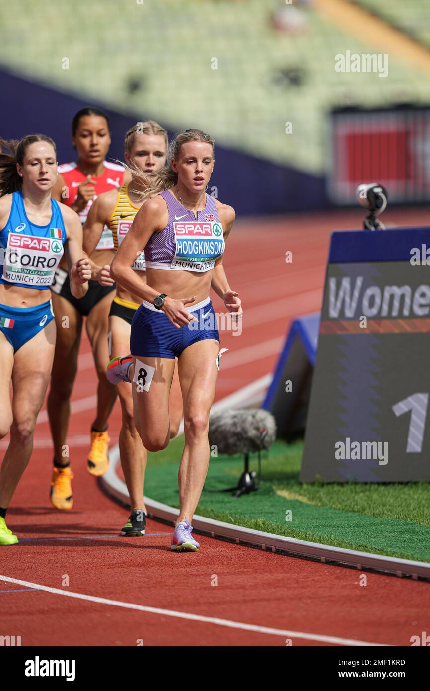 Keely Hodgkinson running the 800 meters at the European Athletics ...