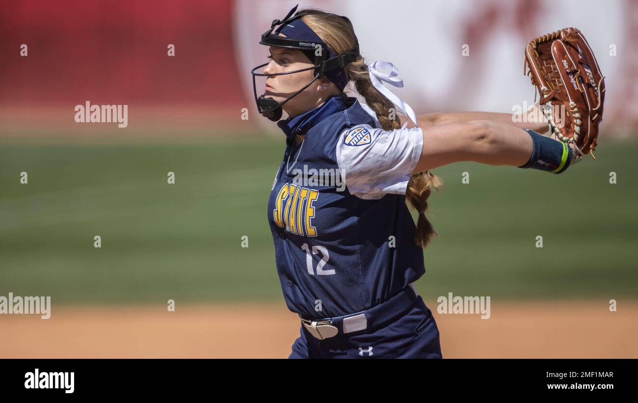 Kent State pitcher Jessica LeBeau (12) during an NCAA softball game on ...