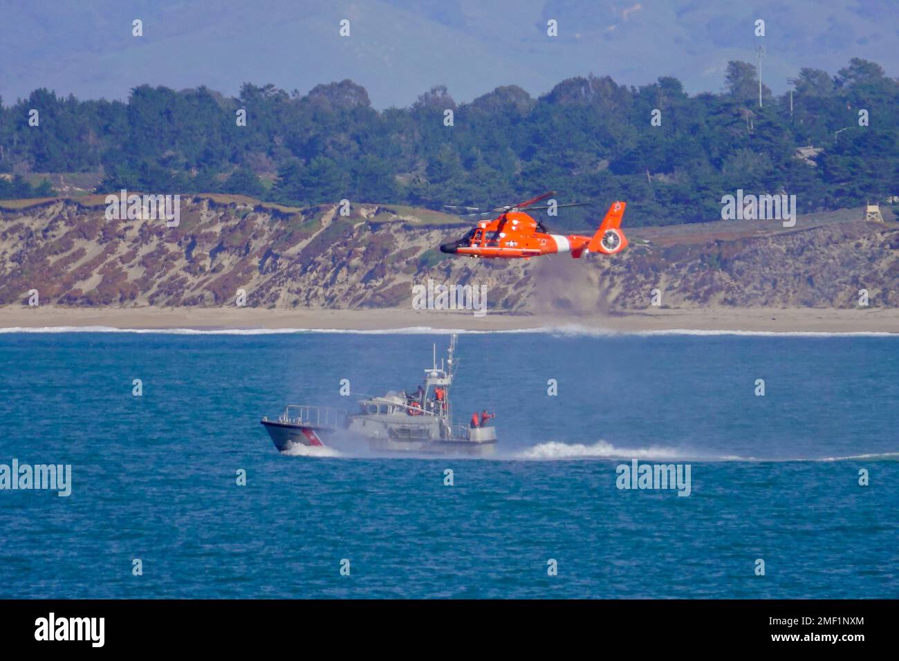 Monterey, CA. 23rd January, 2023 The US Coastguard - helicopter and ...