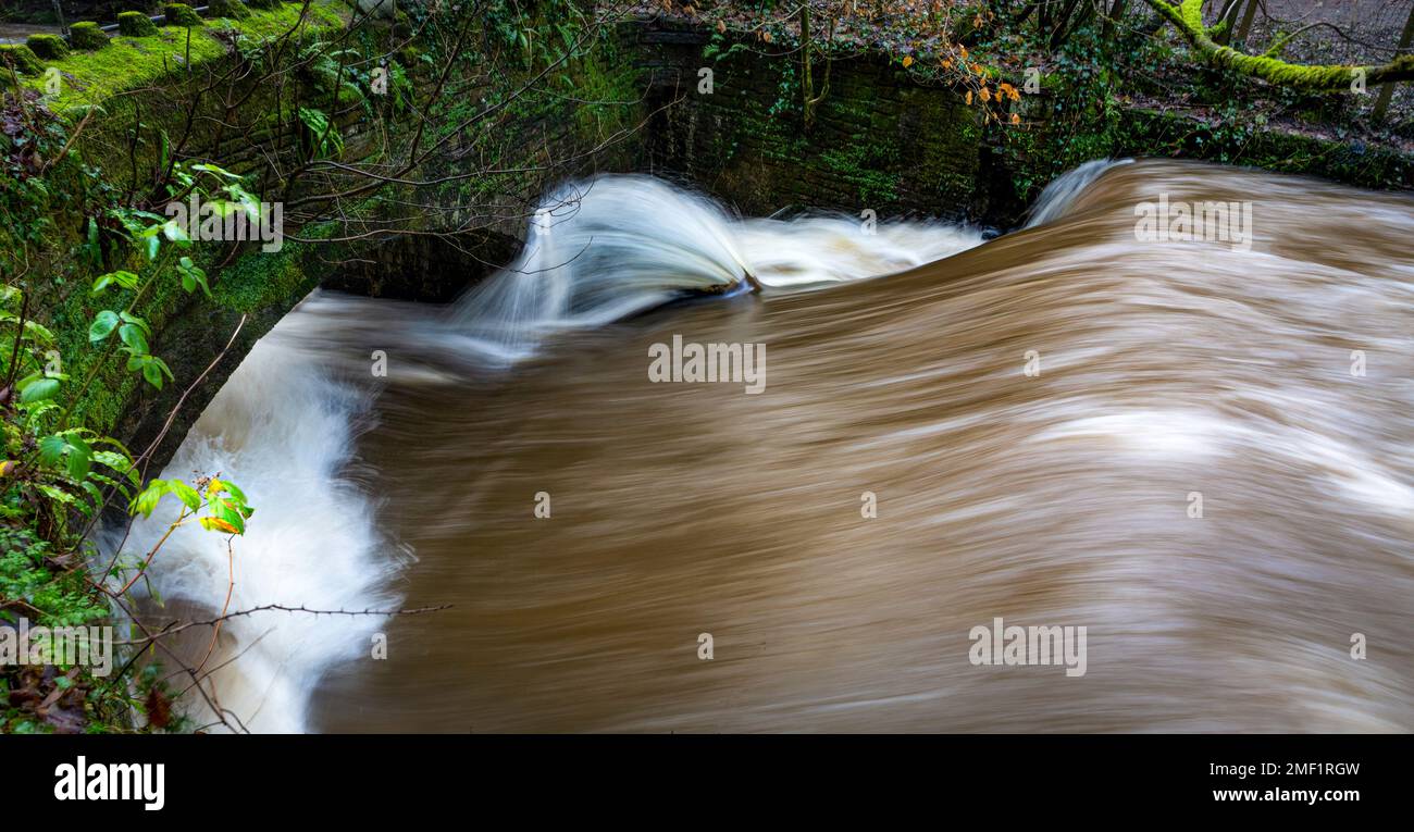 A very fast flowing and dangerous river after heavy rainfall Stock ...