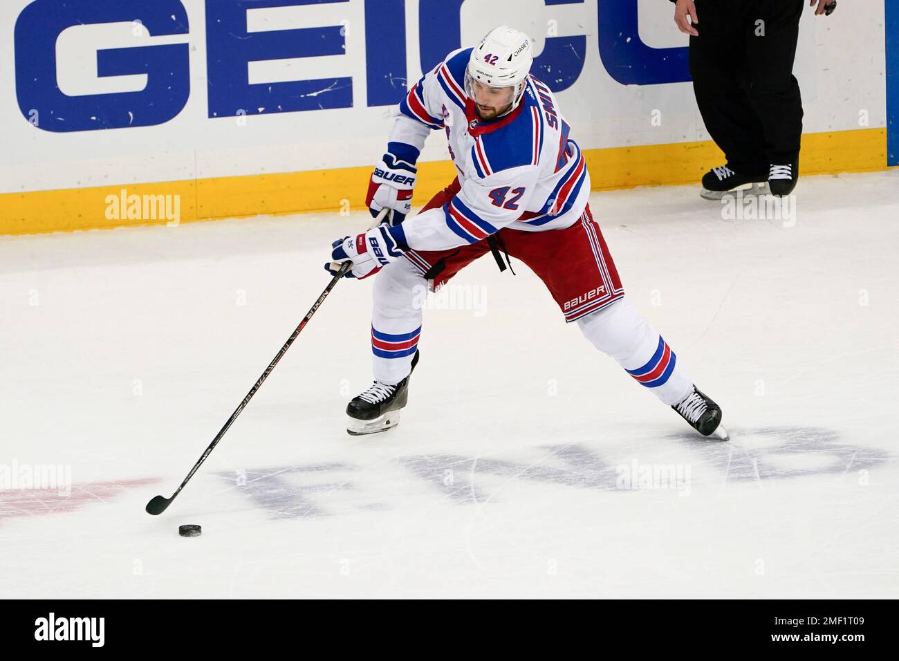 New York Rangers' Brendan Smith (42) plays against the Pittsburgh ...